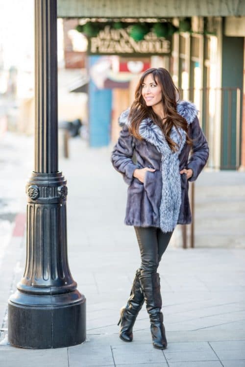 Natural Blue Iris Mink Parka With Natural Silver Fox Tuxedo With Hood ...