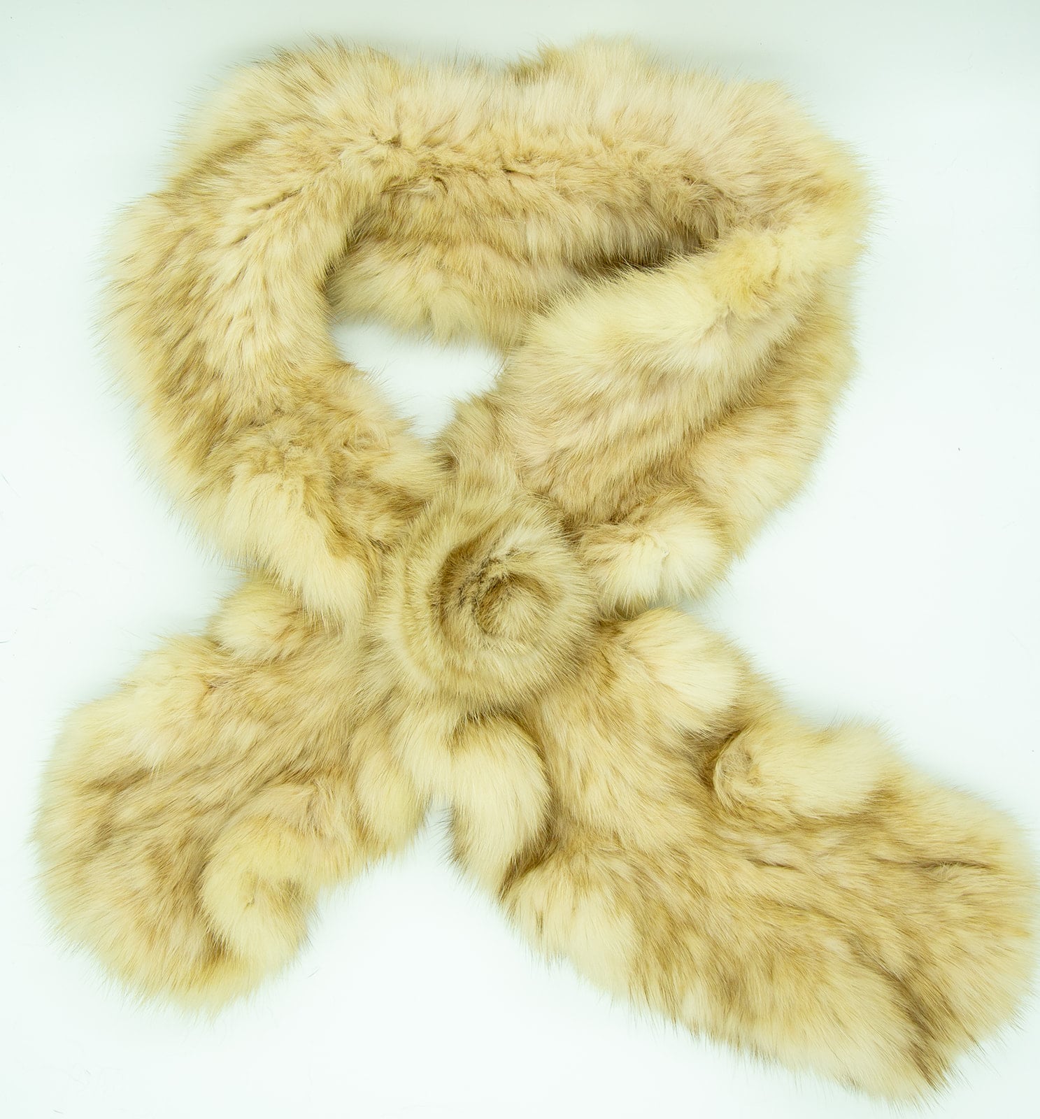 Natural Russian Sable Knit Scarf with Rosette Crossover - Sitka Fur Gallery