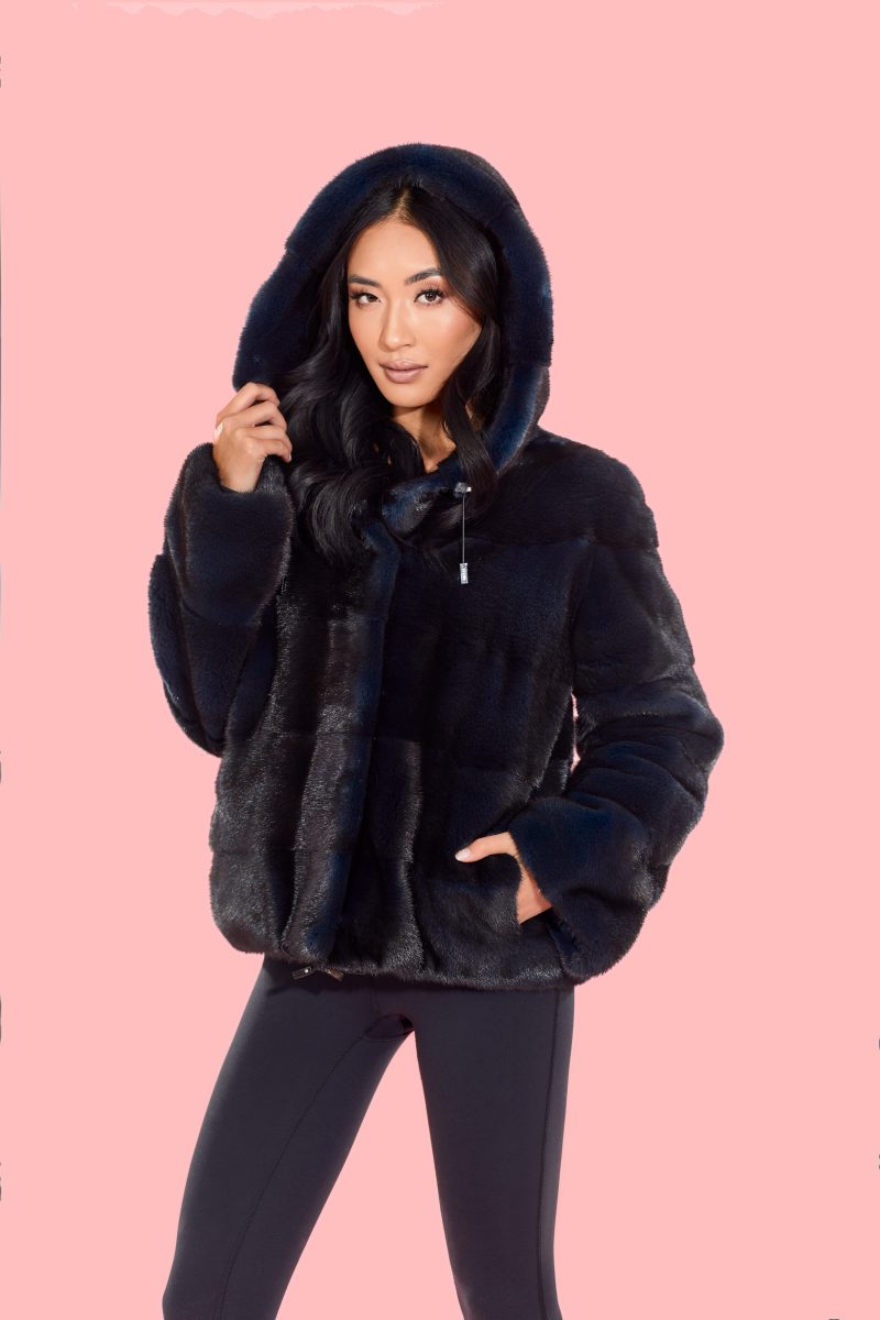 Horizontal Cut Mink Jacket Reversible to Puffer - Sitka Fur Gallery