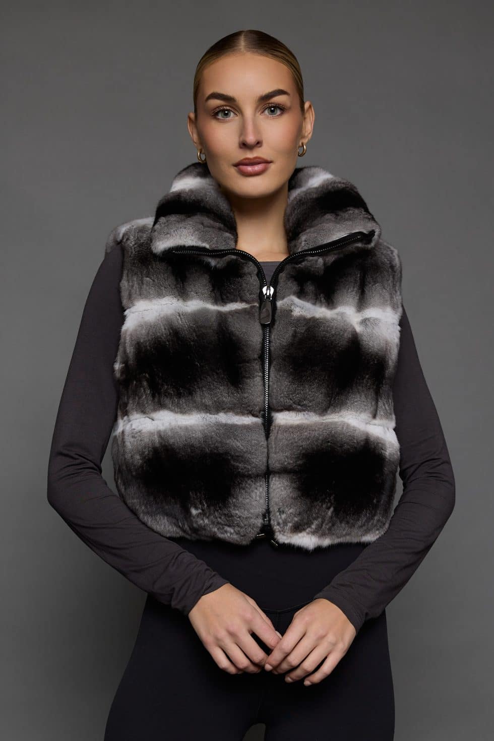The Alice in Chinchilla Luxury Women's Fur Vest with Front Pockets ...