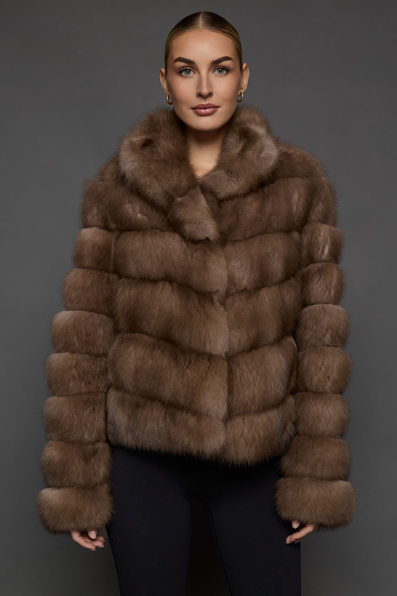 The Myla Full Skin Russian Sable Jacket with Natural Colors - Sitka Fur ...