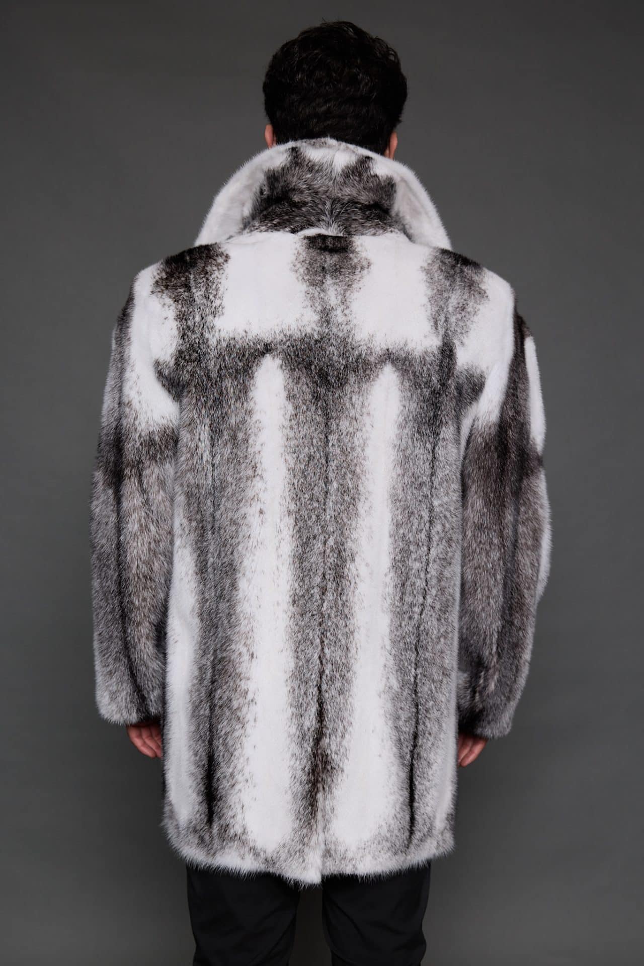 The Henry in Black Cross Mink Fur Handmade Men's Jacket - Sitka Fur Gallery