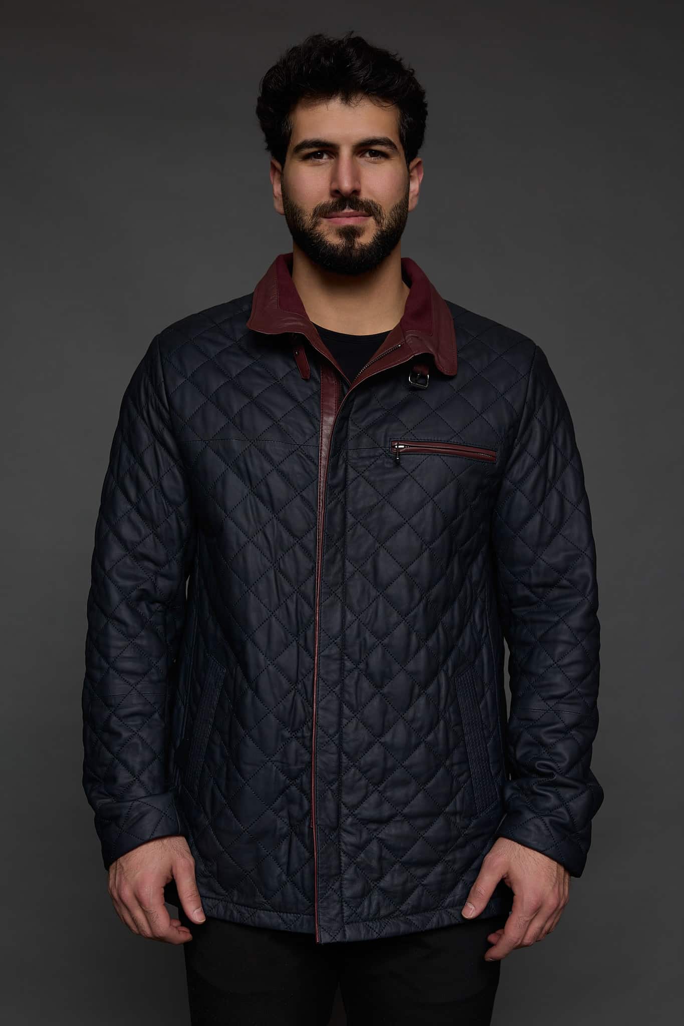 The Ted Jacket Quilted Nappa Lamb Men's Leather Jacket - Sitka Fur Gallery