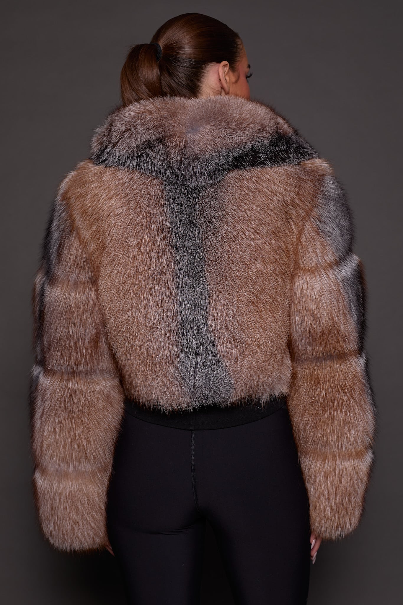 The Charlotte - Arctic Fox Fur Jacket with Waist-Tapered Crop - Sitka ...