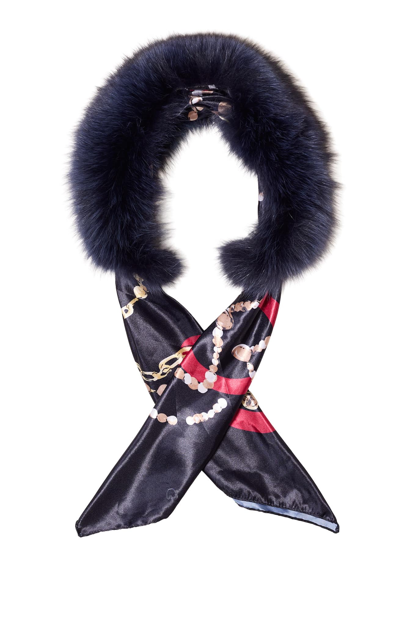 The Renata Scarf - Fox Fur Collar with Removable Silk Scarf - Sitka Fur ...